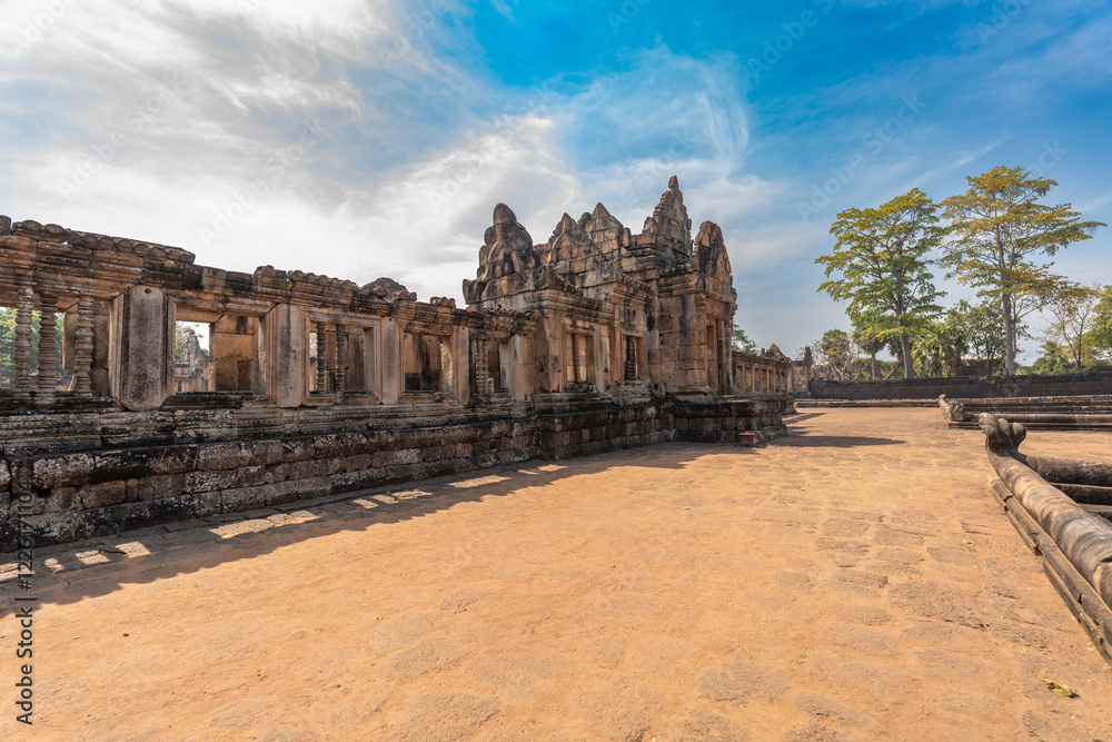 Lintel of the main castle, made of sandstone, carved with images in an ...