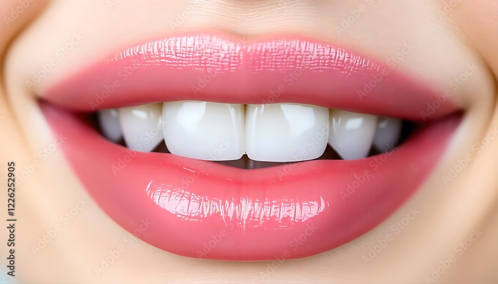 Beauty Shot Lips, Beauty Shot, Girl with Pink lip stick, close up of ...