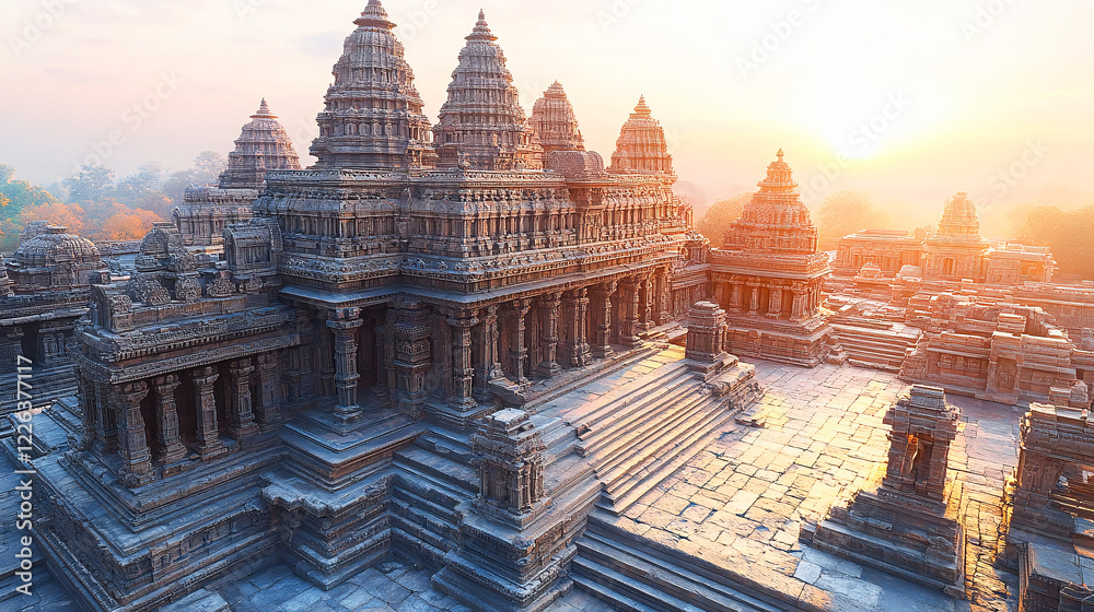 Ancient Hindu temple complex of Somnath, with intricately carved stone ...