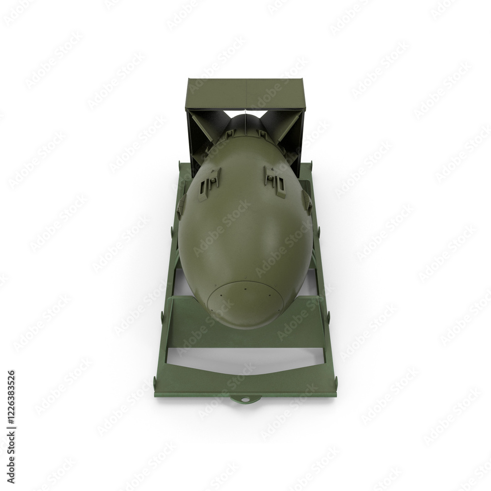 3D realistic PNG atomic nuclear bomb isolated on a white background. B 41 Nuclear weapon, Atomic ...