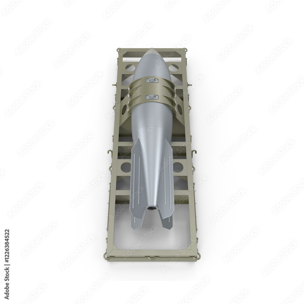 3D realistic PNG atomic nuclear bomb isolated on a white background. B 41 Nuclear weapon, Atomic ...