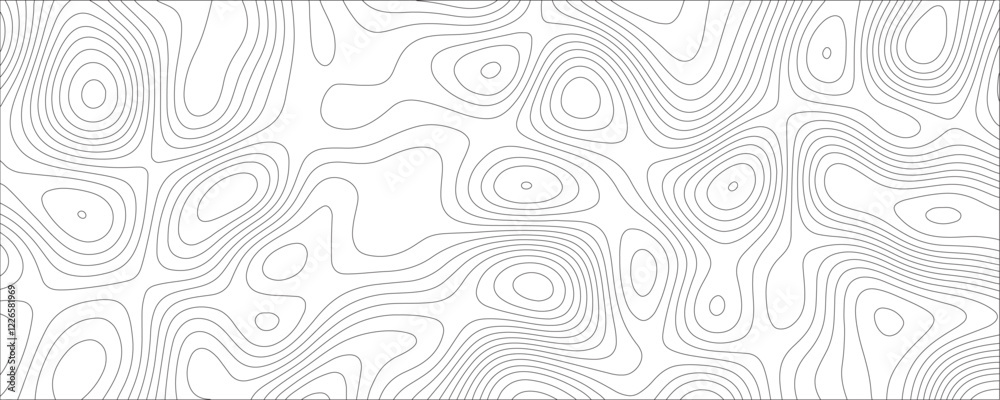 Vector de Stock White & black topographic contours lines of mountains ...
