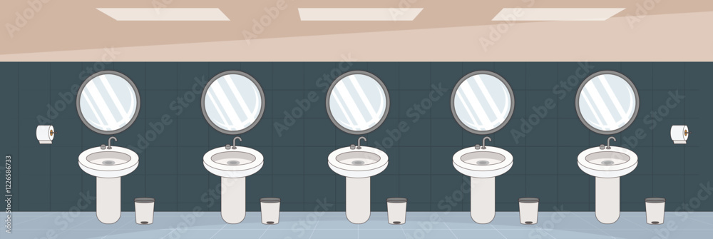 Cute and nice design of Public toilet hand washing area with furniture ...