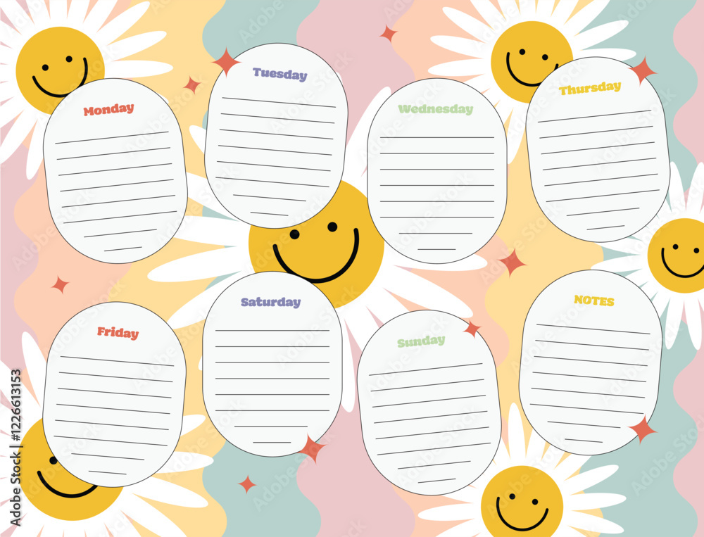 colorful Printable Personal Planner Templates. A4 Format with Daily ...