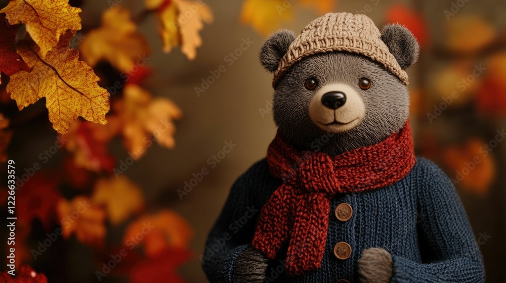 A cheerful 3D animated teddy bear character teaching children about the ...