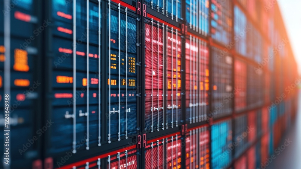Supply Chain Optimization Logistics Operations concept. Glowing ...