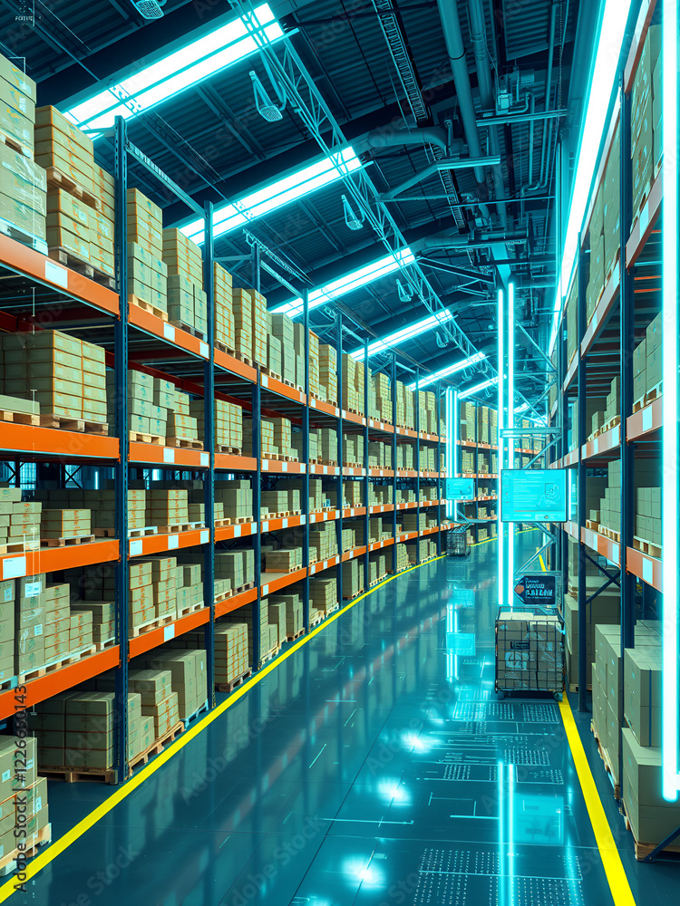 Futuristic Technology Retail Warehouse Digitalization and Visualization ...
