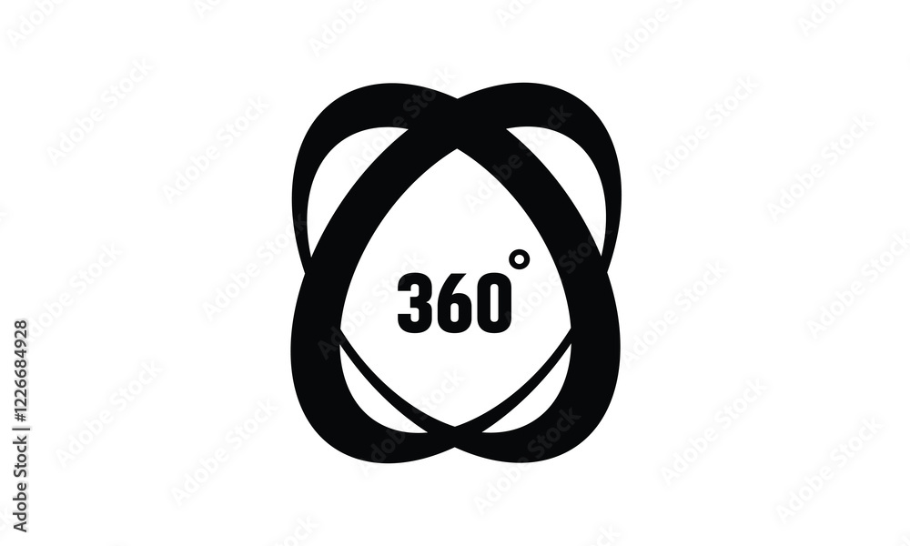 360 degrees arrow, rotate around set icon. Circle signs vertical ...