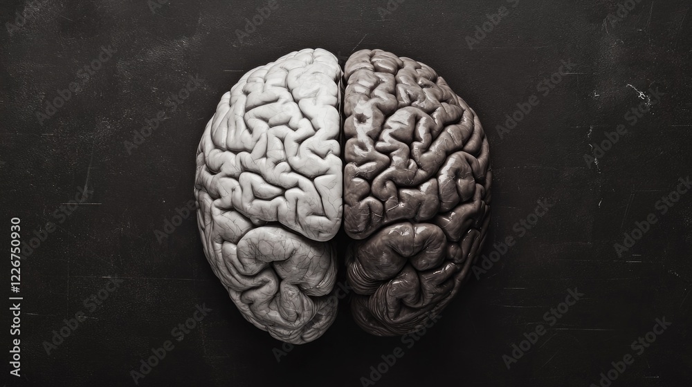 MRI scan showing the difference between the left and right halves of a ...
