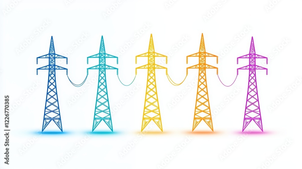 high voltage power line icon Set of icons representing different types ...