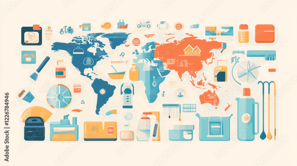 Housework infographics with vector graphs and charts of house cleaning ...