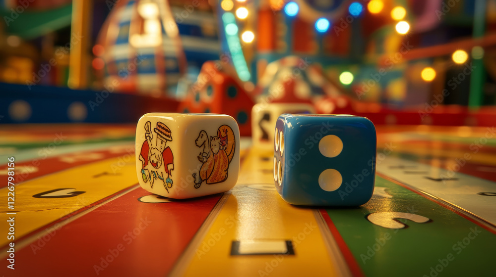 Cartoon circus performers on kids board game. Child playing activities ...