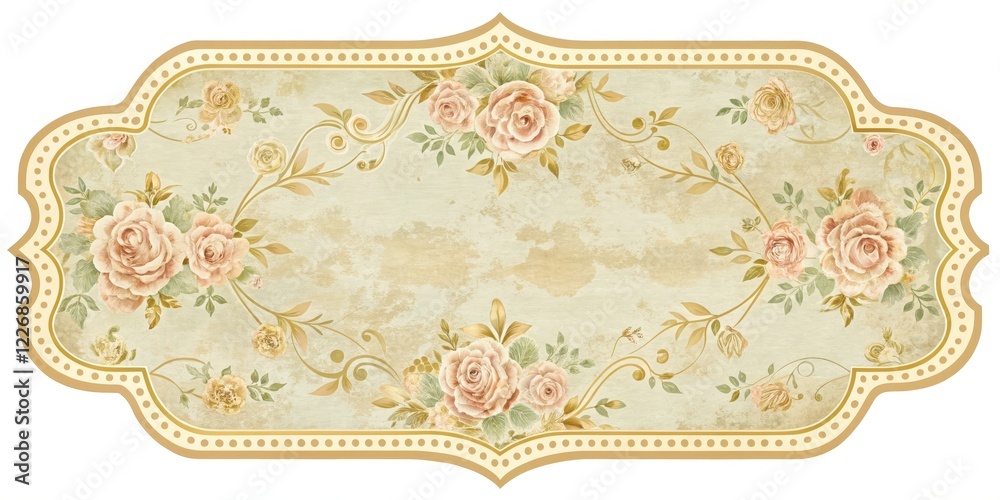 Distressed vintage bakery label with a distressed gold finish and faded ...