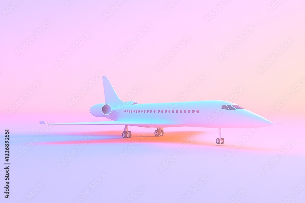3d rendering of concept supersonic jet dramatic studio lighting side ...