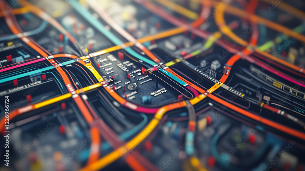 City subway, metro or underground vector map. Urban railway station ...