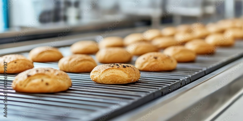 food safety inspection prevention concept. Freshly baked cookies on a ...