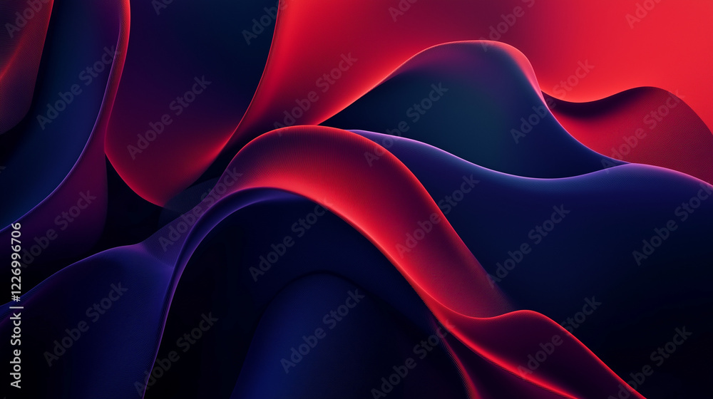 Ethereal Motion: Red Meets Blue" – The striking contrast of crimson red ...
