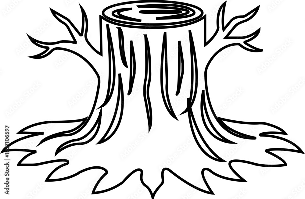 Tree stump icon.High quality black style icon,lumber industry material ...