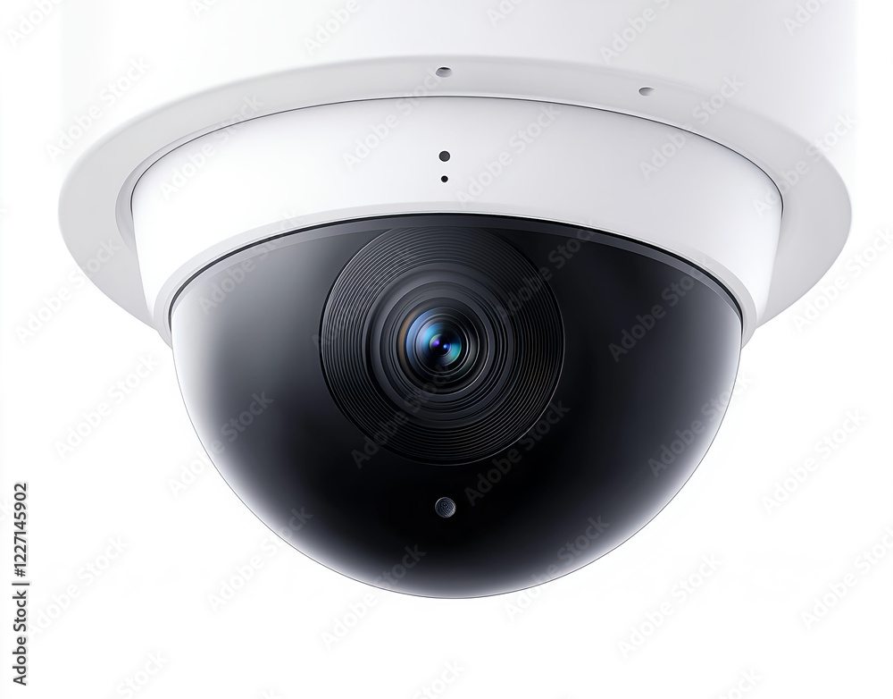 A high-resolution, photorealistic illustration of an outdoor smart CCTV ...