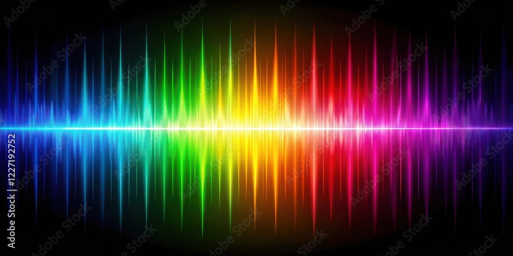Electromagnetic Spectrum diagram with colorful waves and frequencies ...