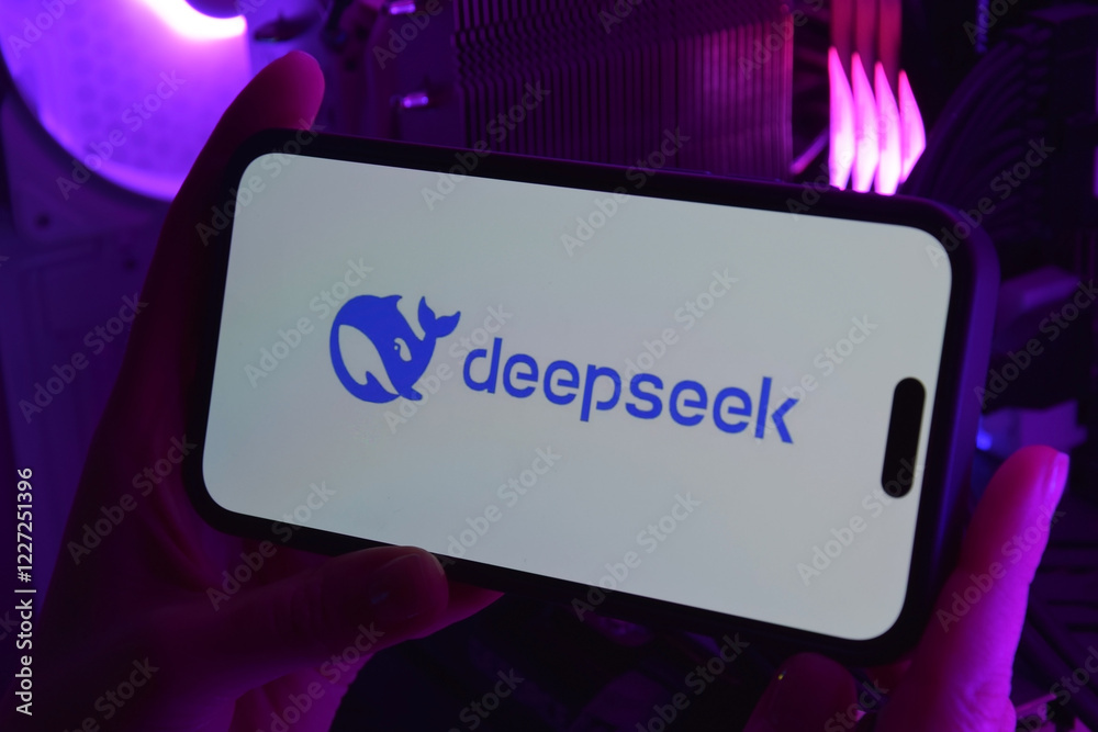 Deepseek Ai logo is displayed on smartphone. Stock Photo | Adobe Stock