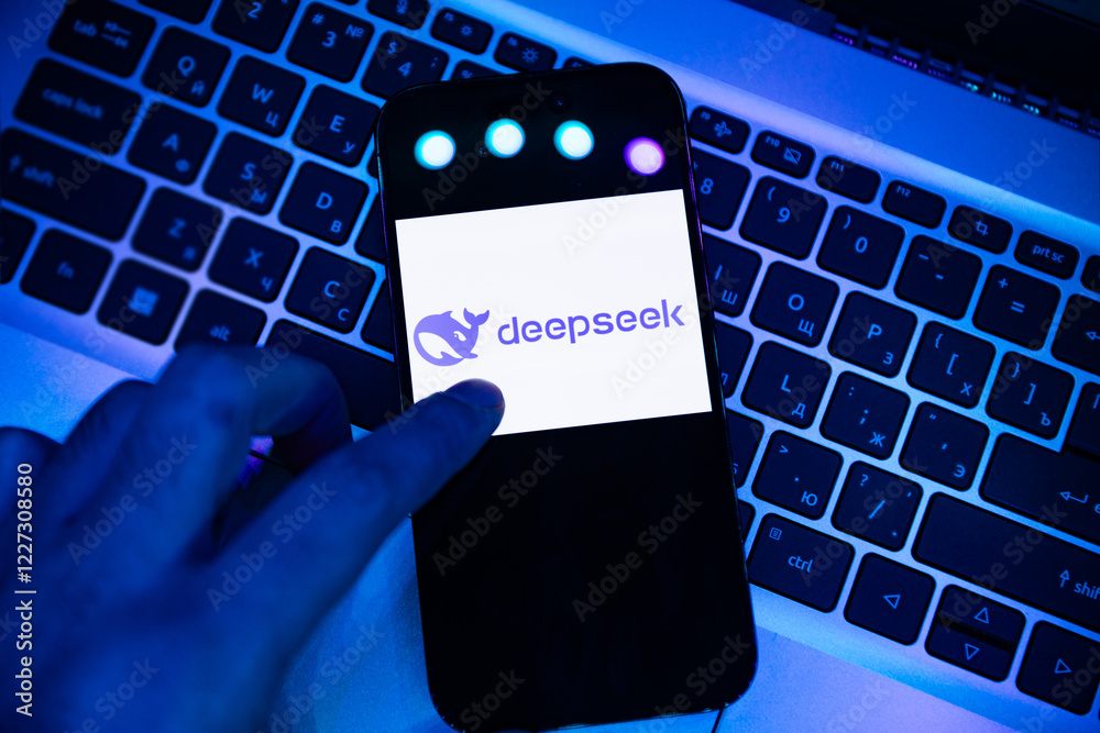 Deepseek Ai logo displayed on smartphone Stock Photo | Adobe Stock