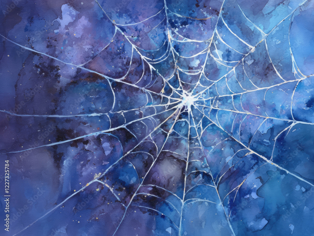 Cosmic Web: A mesmerizing abstract watercolor painting depicts a ...