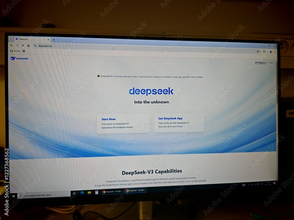 Prague,Czech Republic -January 20 2025:DeepSeek is a Chinese artificial ...