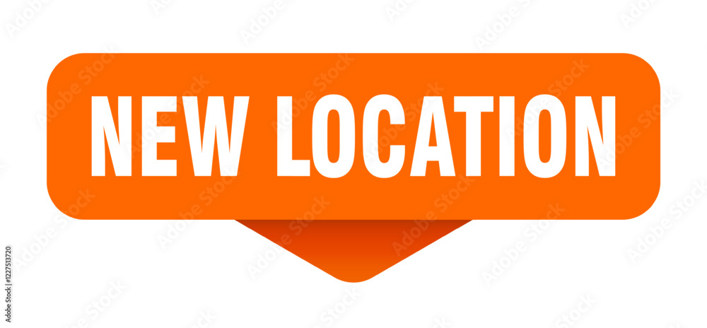 new location sticker. new location sign on transparent background Stock ...