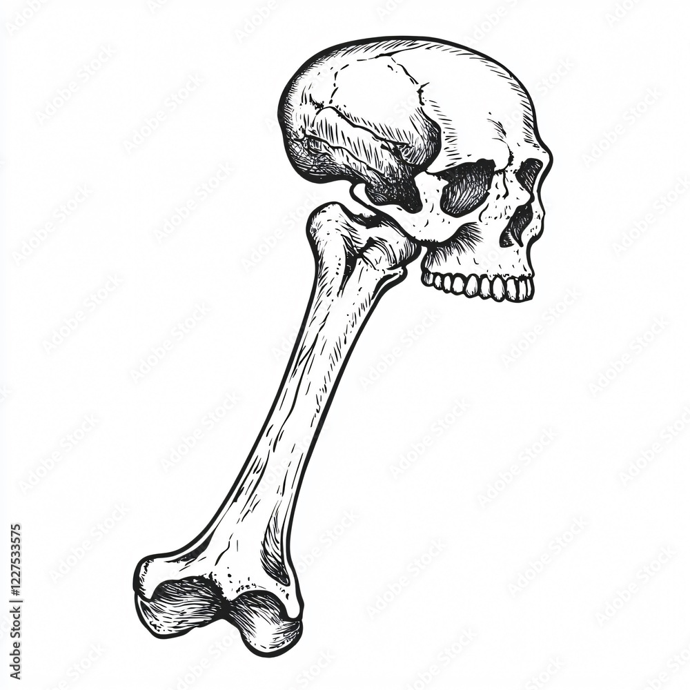 Cute Bone Cartoon Vector for Children's Art Projects and Learning ...