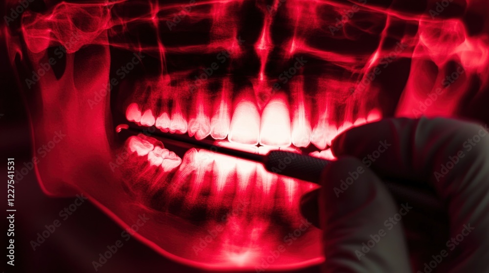 X-ray image of human teeth, highlighting dental examination process ...