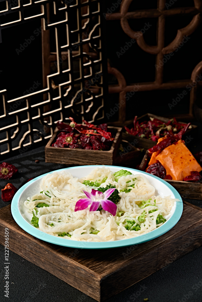 Hot pot ingredients beef tripe shreds crispy tripe shreds Stock Photo ...