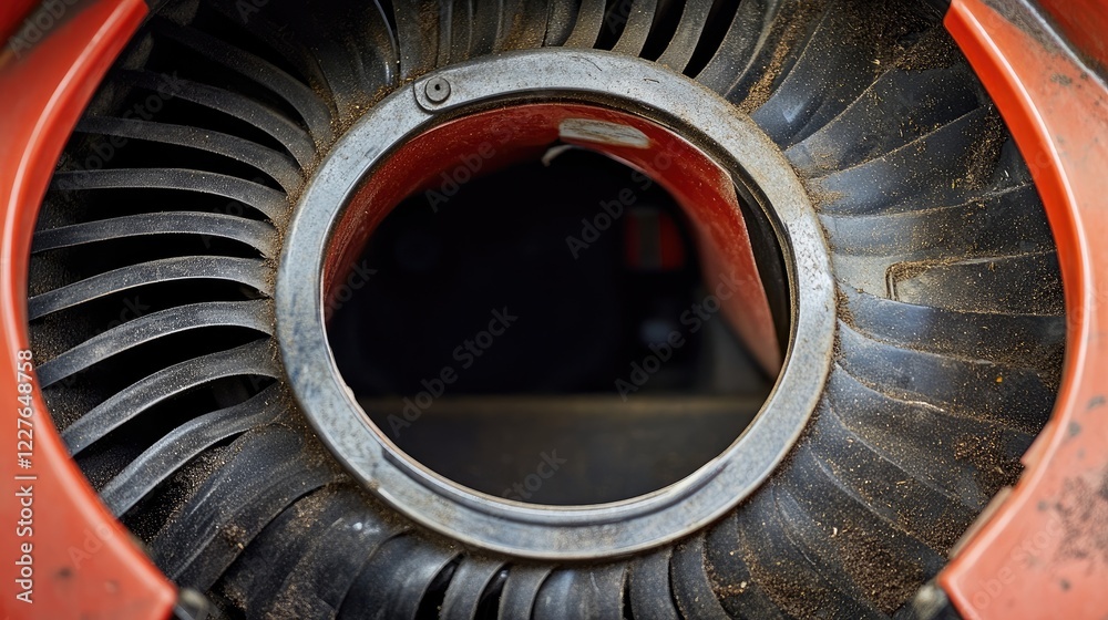 Interior Components of a Leaf Blower Showcasing Airflow Direction and ...