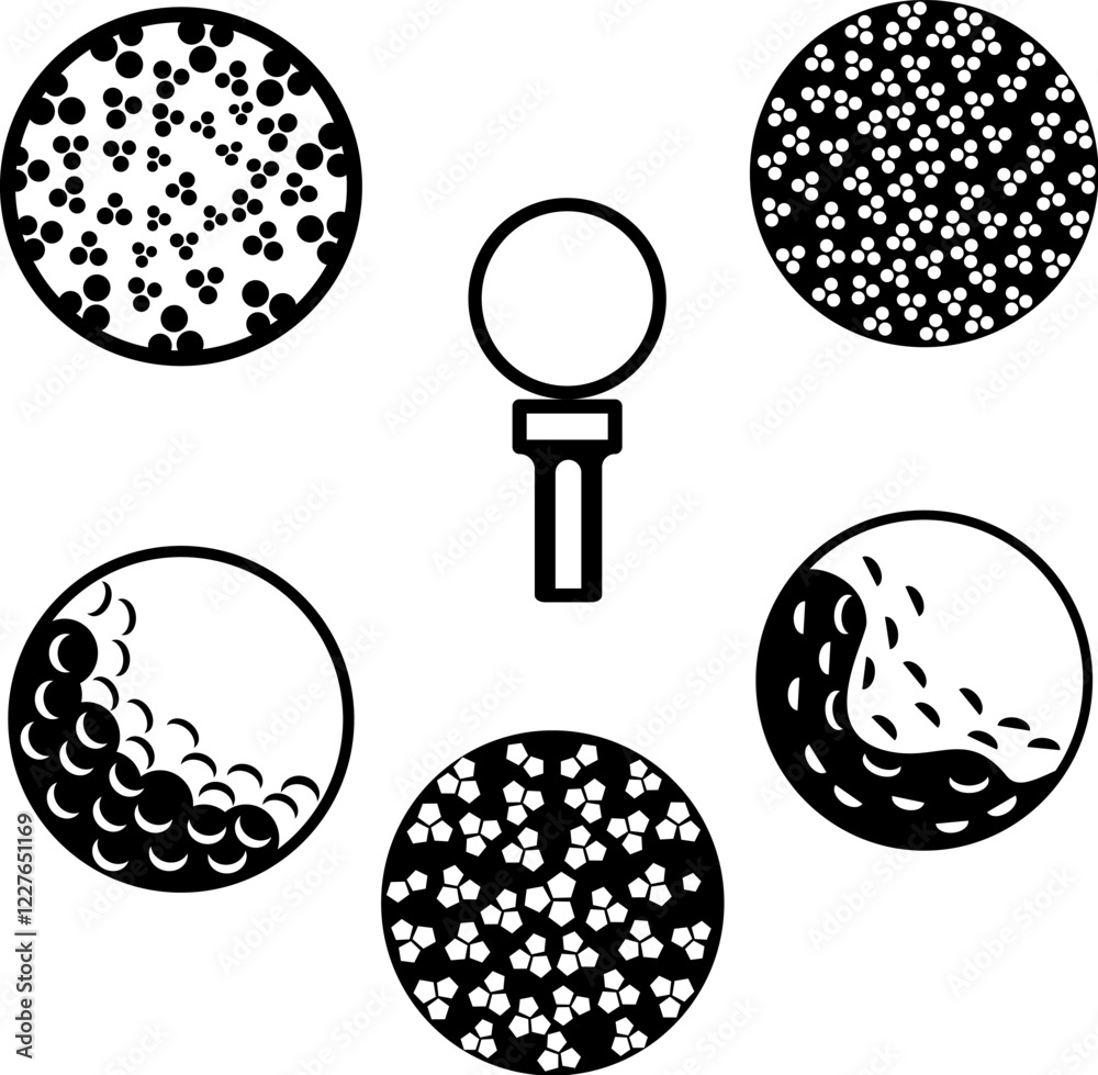 ball golf silhouette element clipart set Stock Vector | Adobe Stock