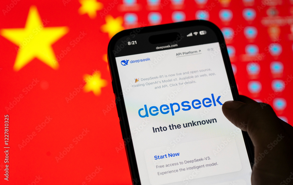 In this photo illustration, the newly launched Chinese DeepSeek app ...