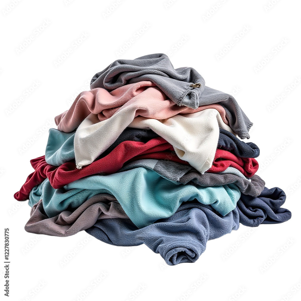 Pile of Dirty Clothes, Isolated on White Background, Laundry, Messy ...
