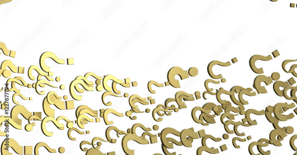 Infinite question marks on a plane, original three dimensional ...