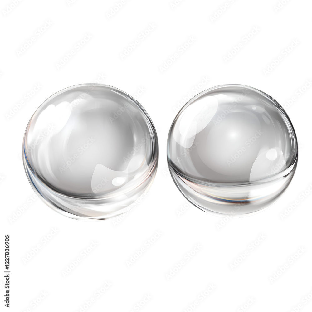 Realistic water droplet with light reflections and smooth curves on ...