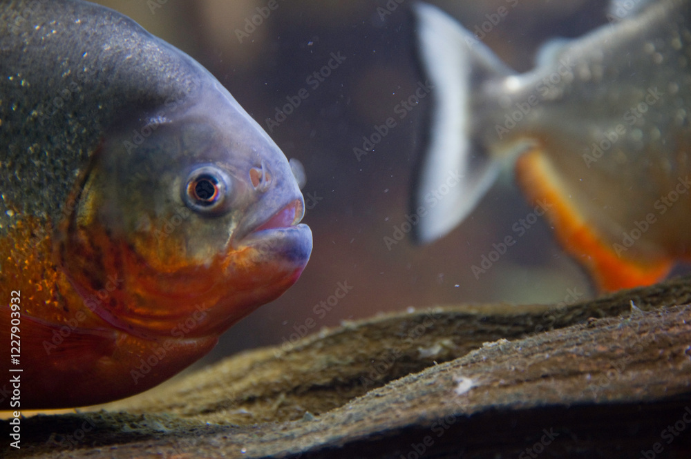 Foto de Stock red-bellied piranha, also known as the red piranha ...