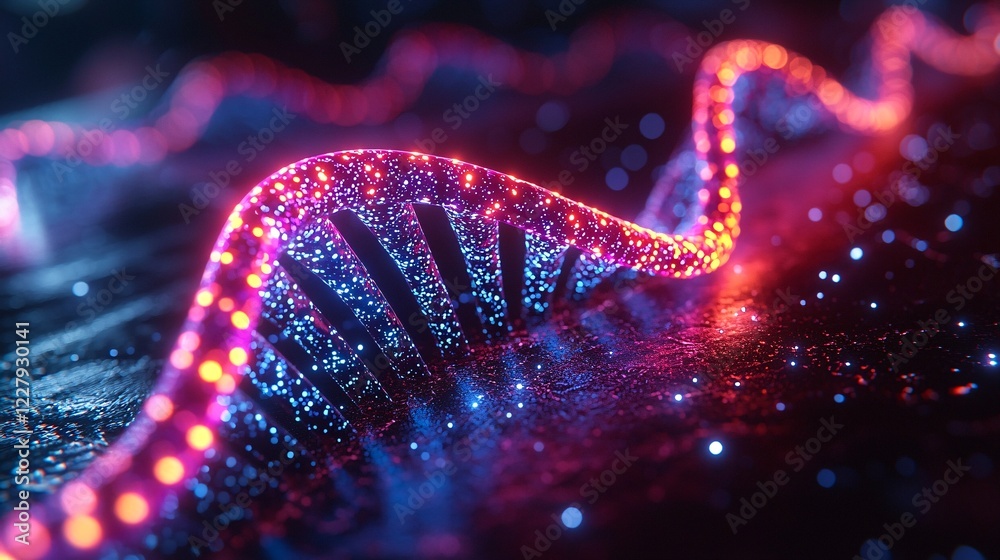 stuning dna helix design: a vibrant digital representation of genetics ...