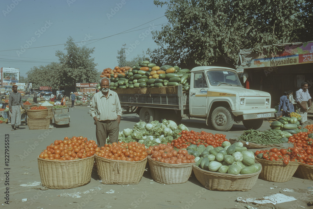 Vibrant Street Market: A bustling street market in an African city ...