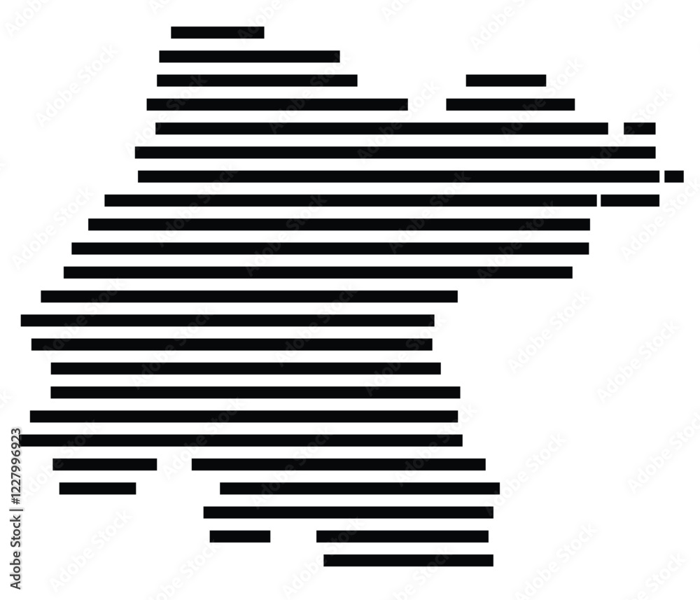 Symbol Map of the region Guanajuato (Mexico) showing the territory with ...