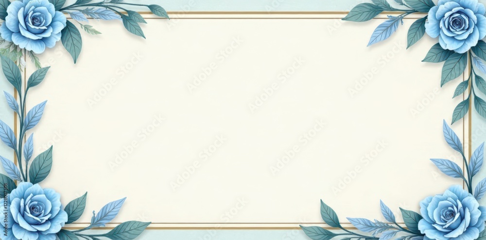 Classic certificate template with subtle light blue floral border ...