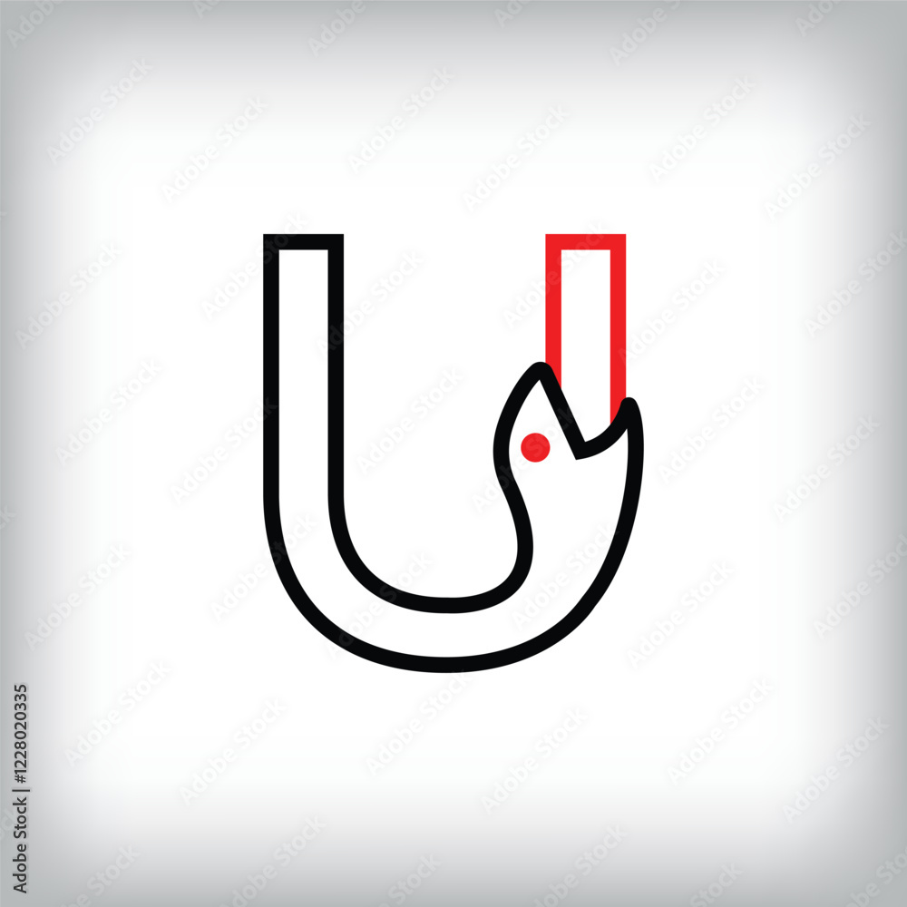 Ouroboros infinity letter U logo design. Self-eating snake linear ...