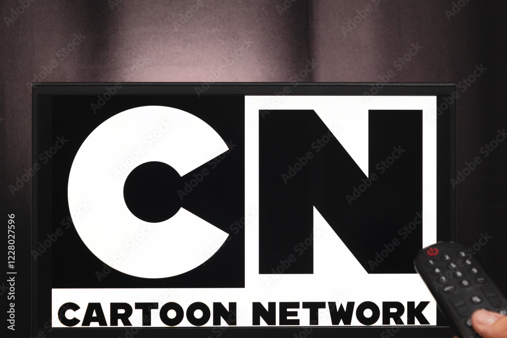 TV tuned to Cartoon Network, ideal for animation and children's ...