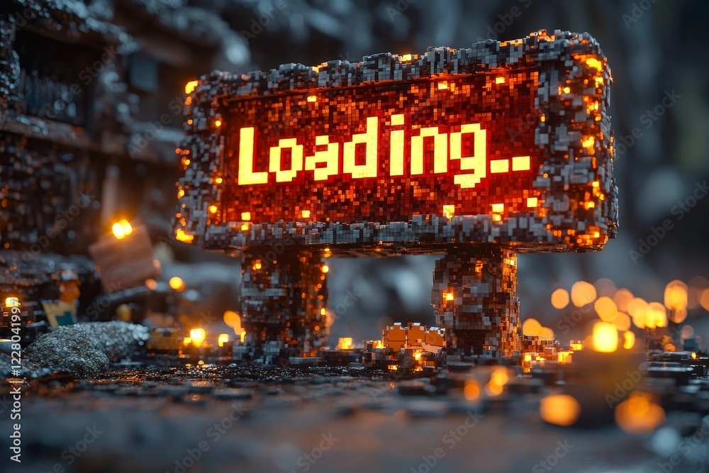 Pixel Art Style Loading Progress Bar with Retro Loading Text in Snowy ... Pixel Art Style Loading Progress Bar with Retro Loading Text in Snowy ...