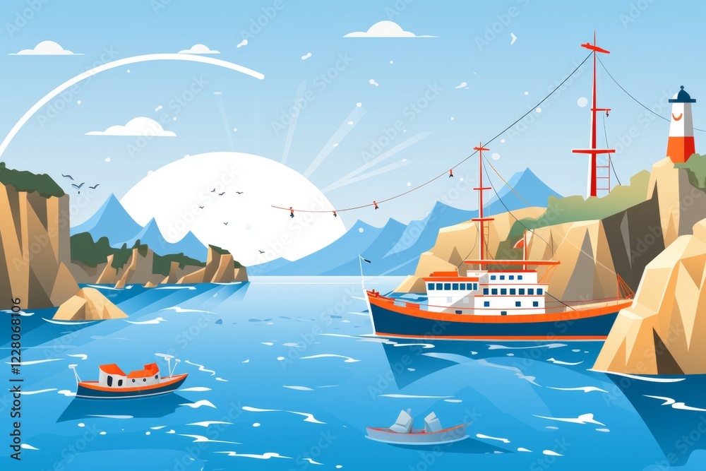 Stock-Illustration „Simple route map diagram with arrows from point a ...