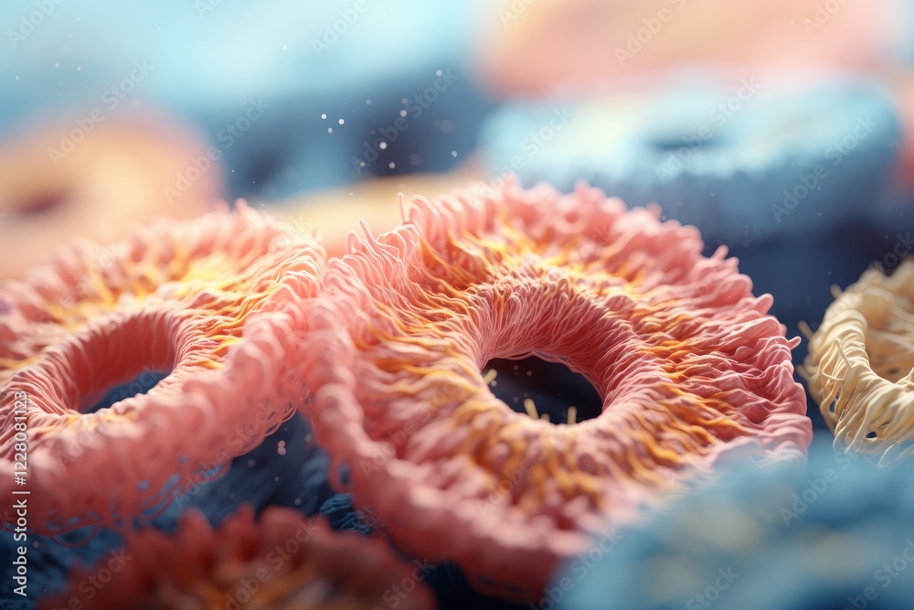 Microscopic view of muscle fibers detailed examination of striated ...