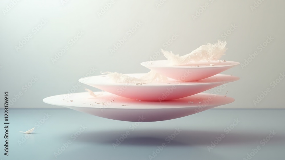 Time represented as floating, semi-transparent layers of light with ...