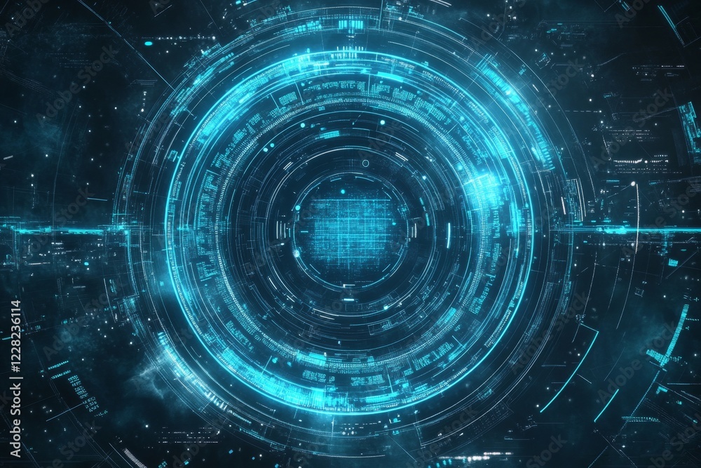 Realistic digital technology background featuring data flow diagram and ...